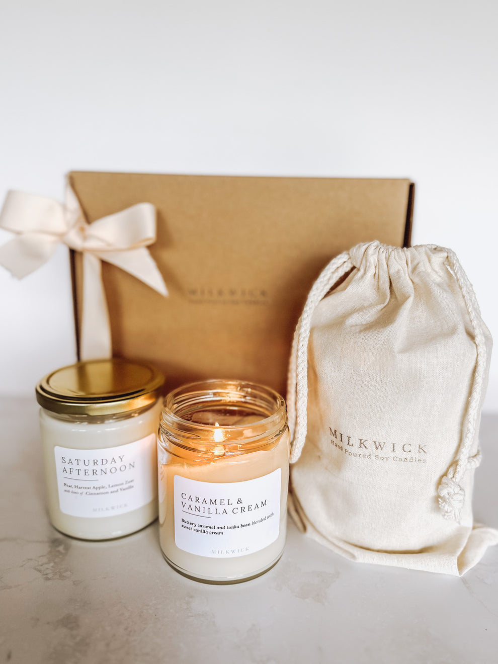 Gift Pack- 2 Large Candles with Card – Milkwick