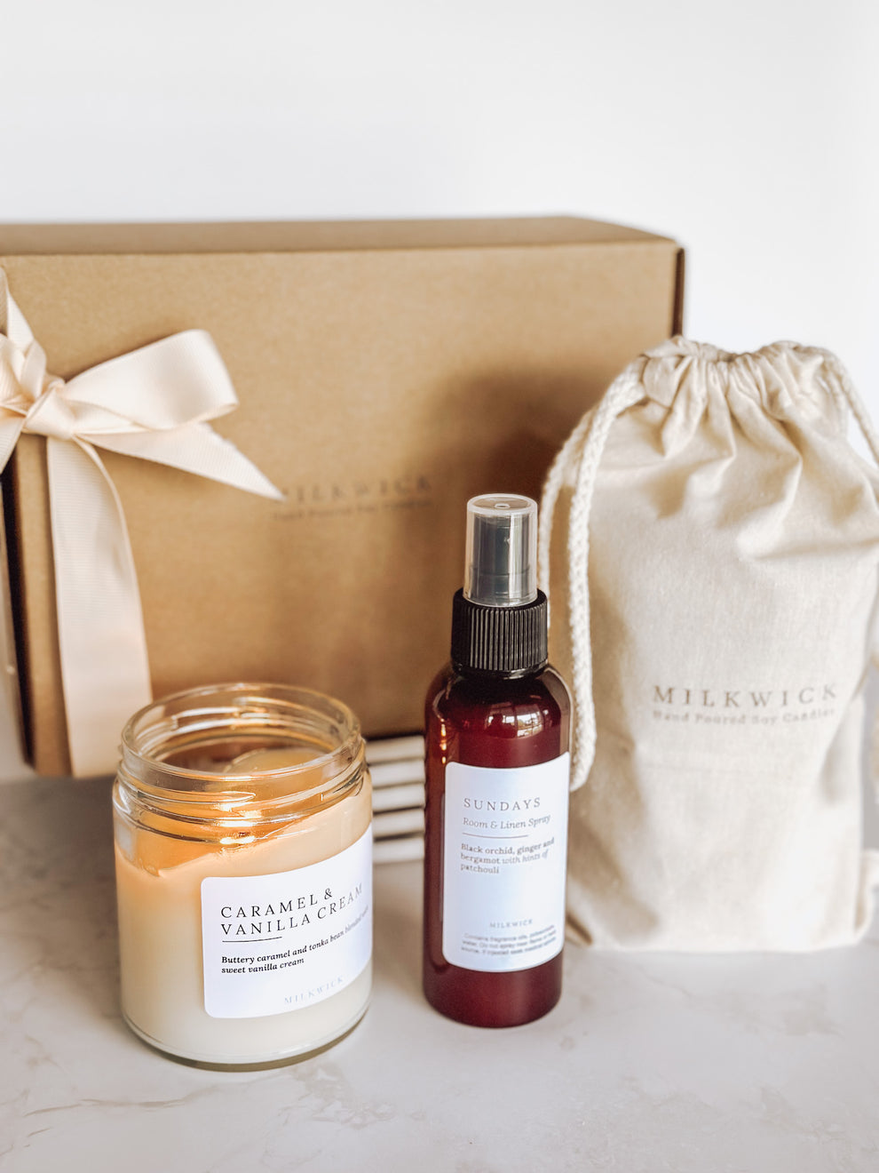 Gift Pack- Large Candle & Room Spray – Milkwick